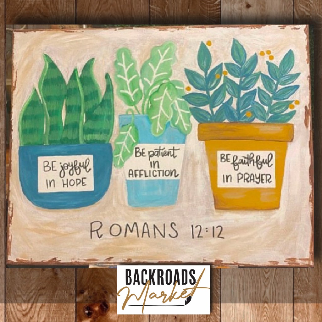 Rooted in Romans Canvas Class | Backroads Market LLC